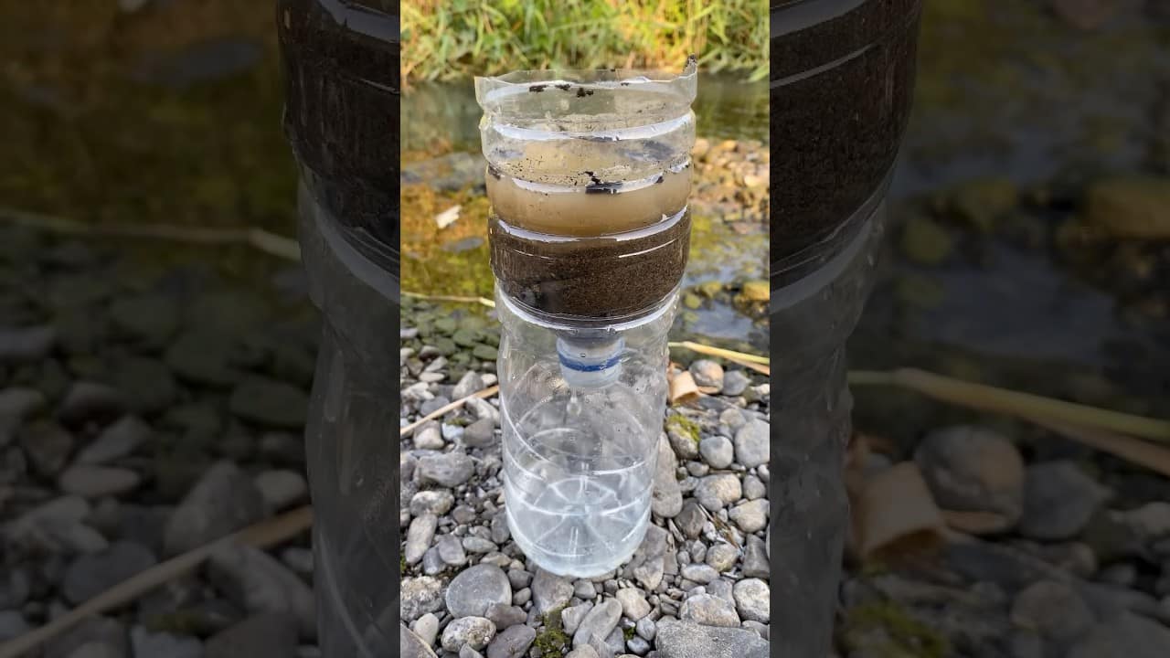 Survival skills: amazing dirty water purification filter💦 #camping # ...